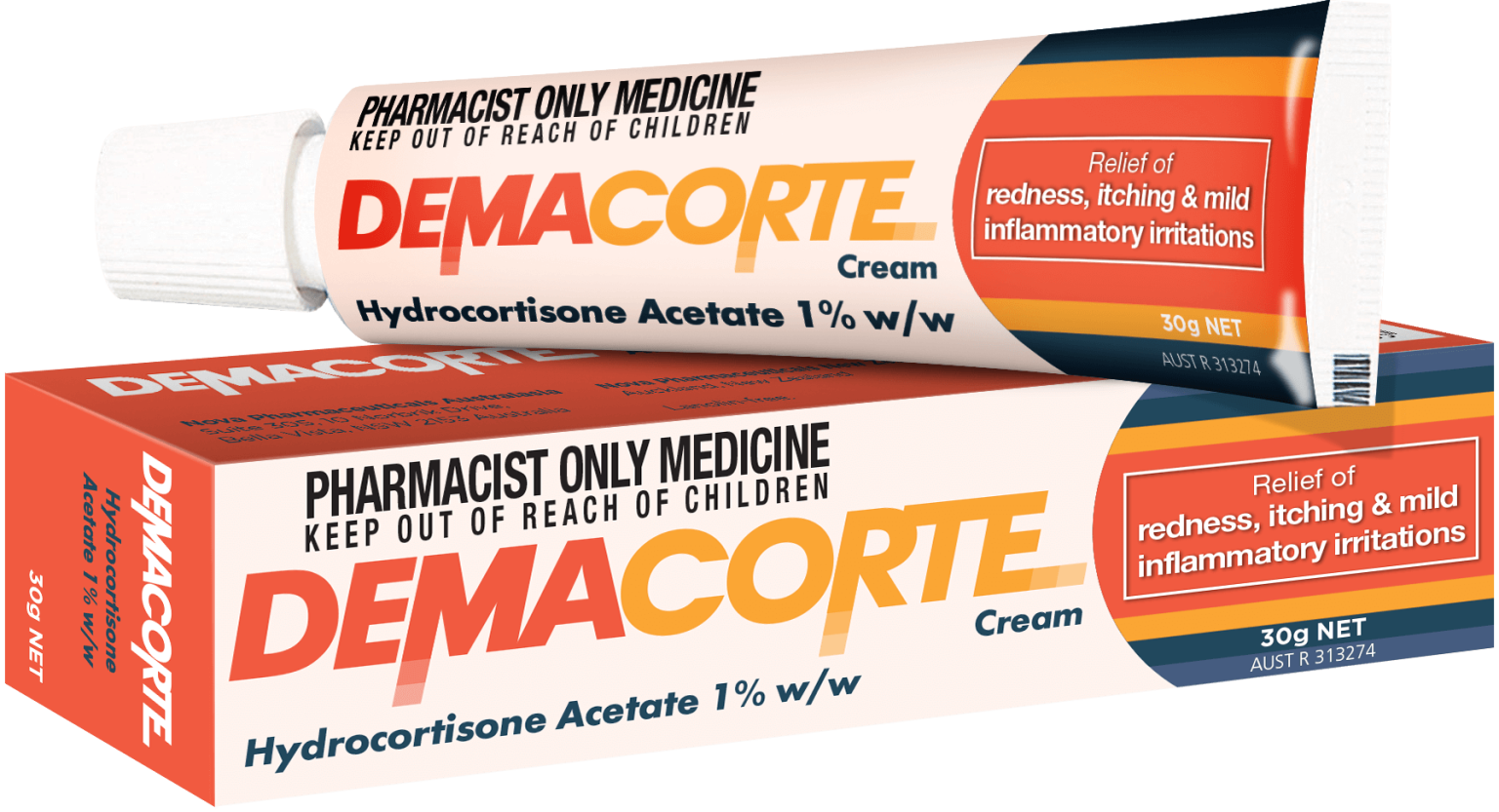 Demacorte Cream 30g 1% Hydrocortisone - Nova Pharmaceuticals ...