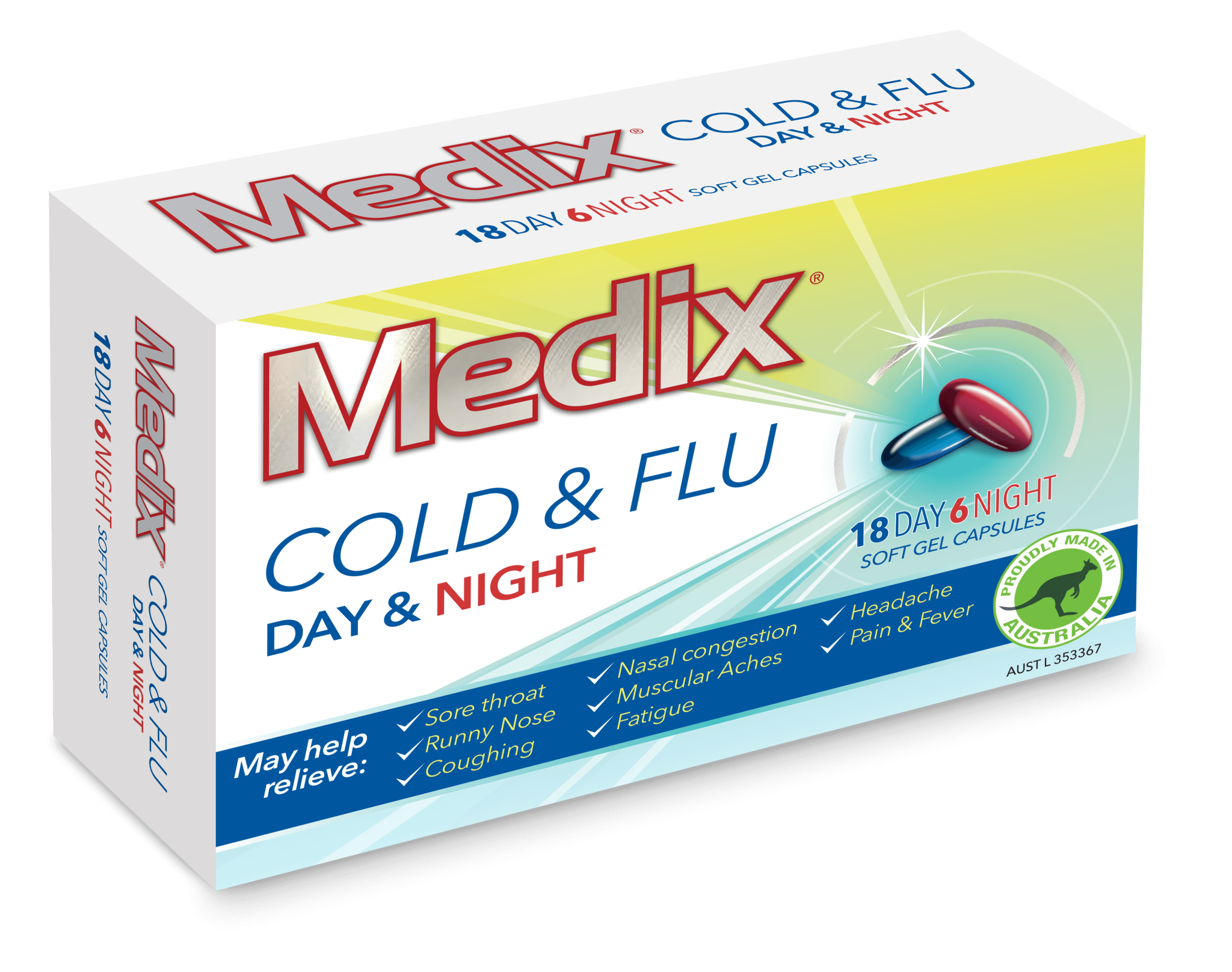 Medix Cold & Flu Day & Night Soft Gel Capsules - Nova Pharmaceuticals ...