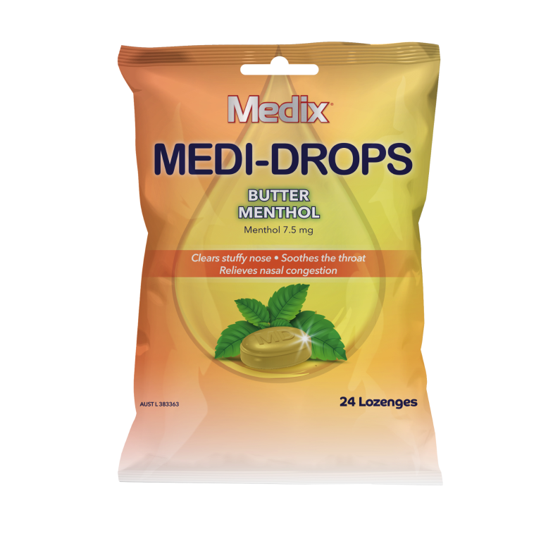 Medix Medi Drops Butter Menthol 24pk - Nova Pharmaceuticals Australasia ...